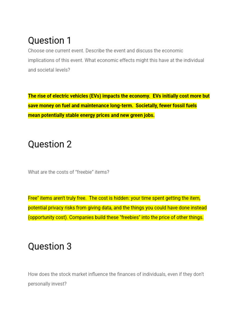 Economic Impacts of Current Events | PDF