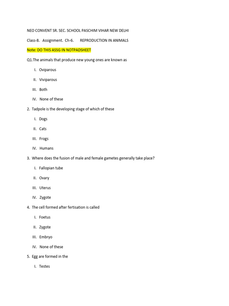 Ch-6 Assg class -8 | PDF