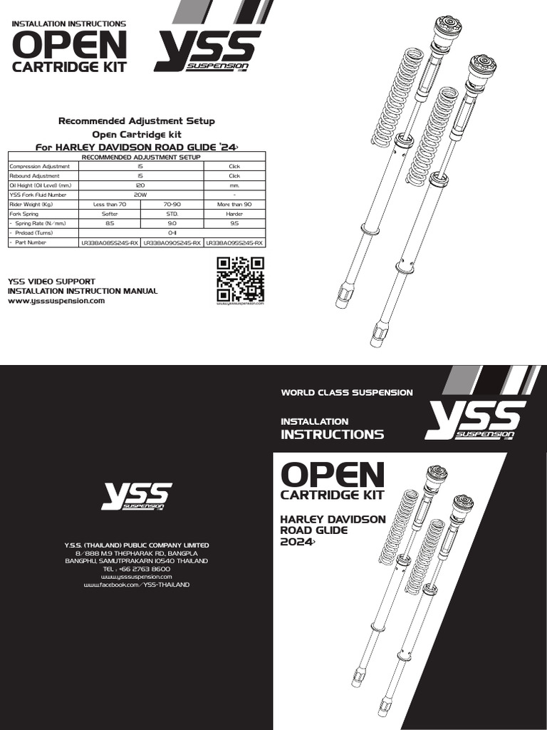YSS Open Cartridge Kit Installation Guide | PDF | Harley Davidson ...