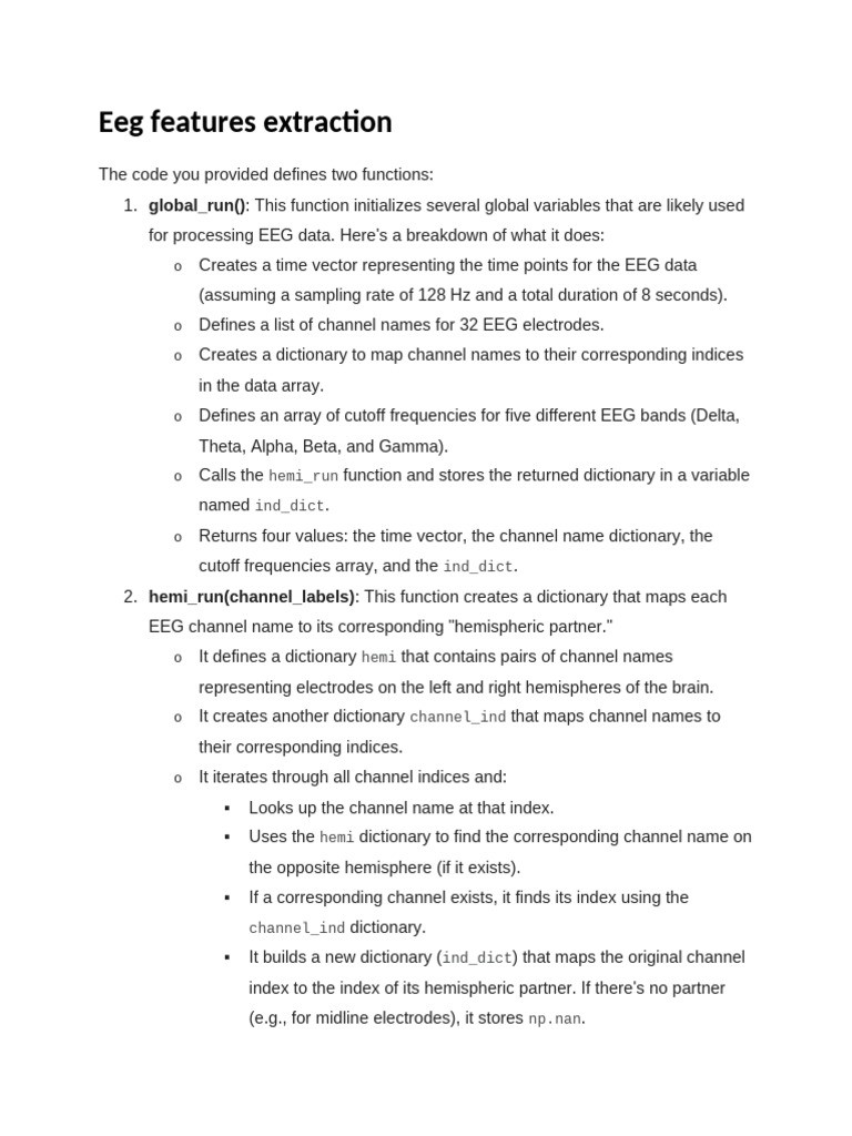 Eeg Features Extraction Pdf Spectral Density Electroencephalography