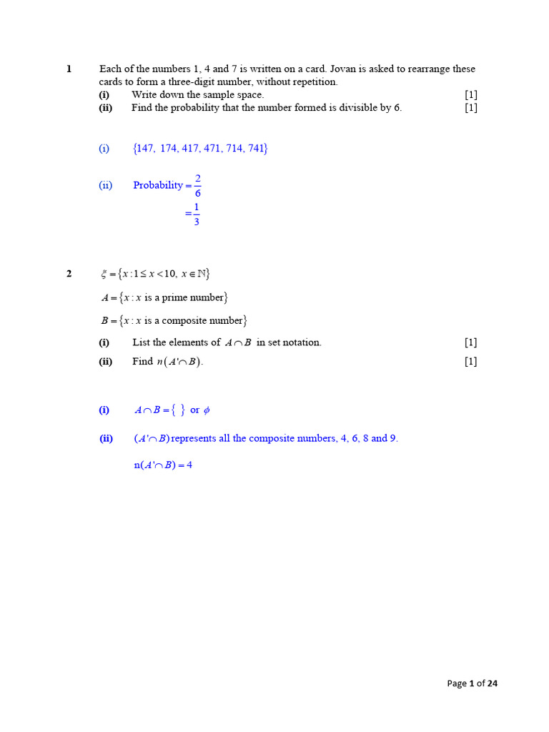 Set A Mathsbsjdjdjhxbsh | PDF | Probability Theory | Probability