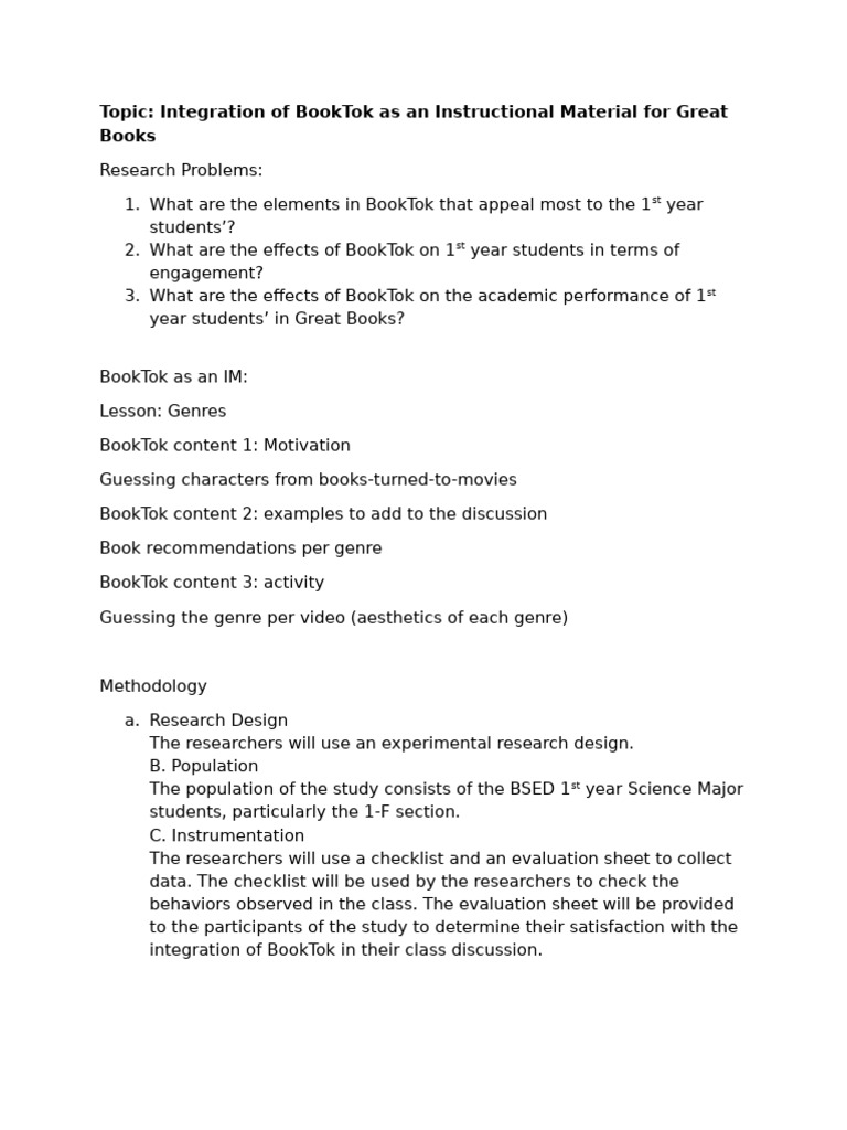 BookTok's Impact on First-Year Students | PDF