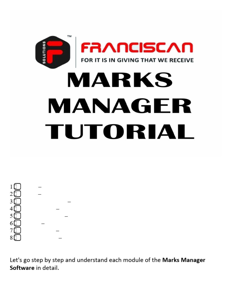 Main Menu of Marks Manager Software | PDF | Teachers | Educational ...