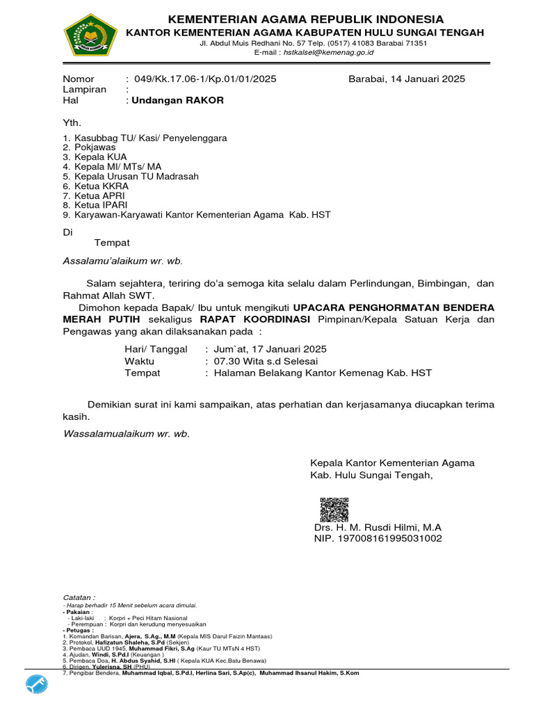 049 - Rakor Januari 2025 Tte | PDF