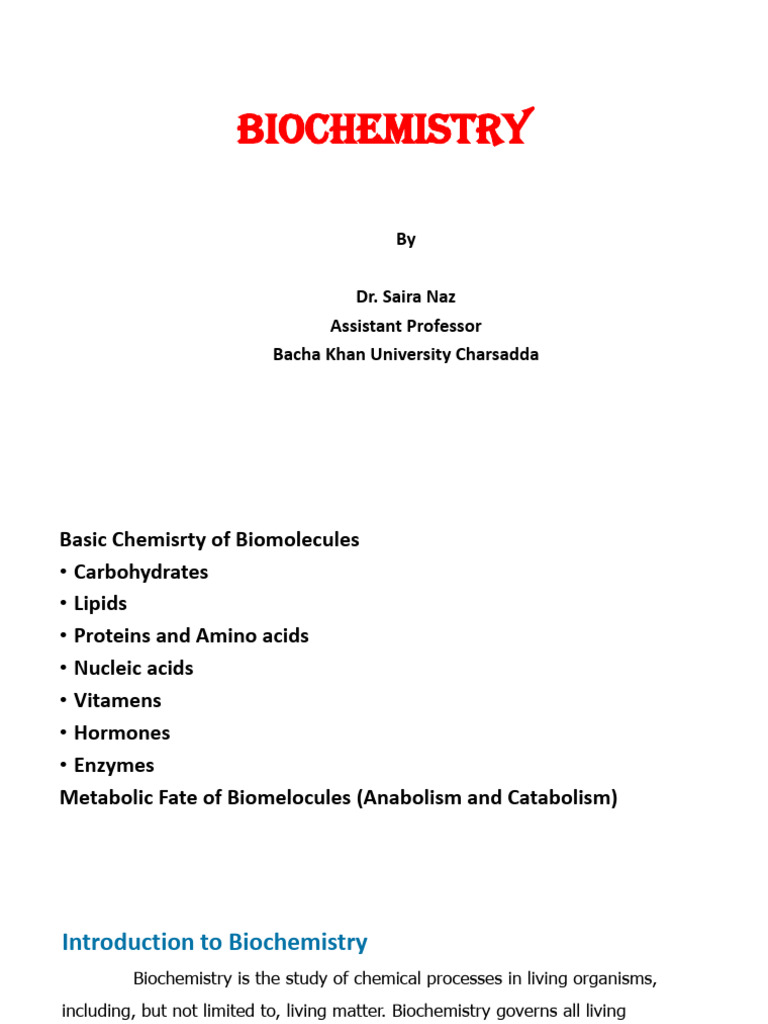 Introduction to Biochemistry and Biomolecules | PDF | Amino Acid ...