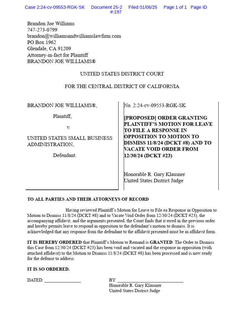Court Order on Plaintiff's Motion to Remand | PDF