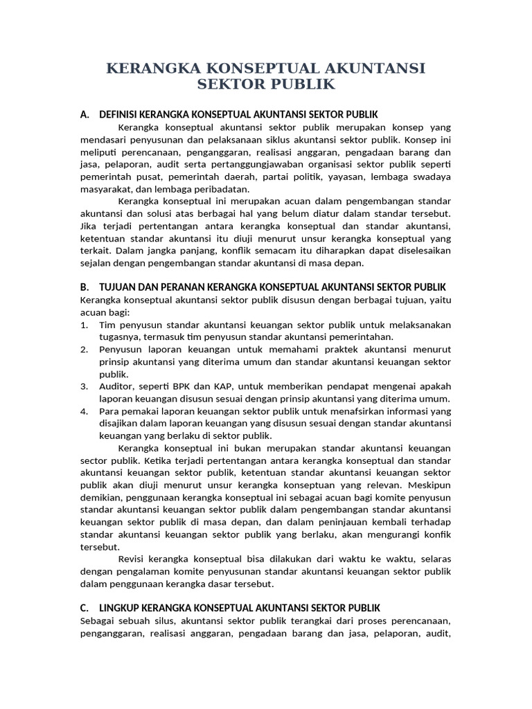 KERANGKA KONSEPTUAL AKUNTANSI SEKTOR PUBLIK | PDF