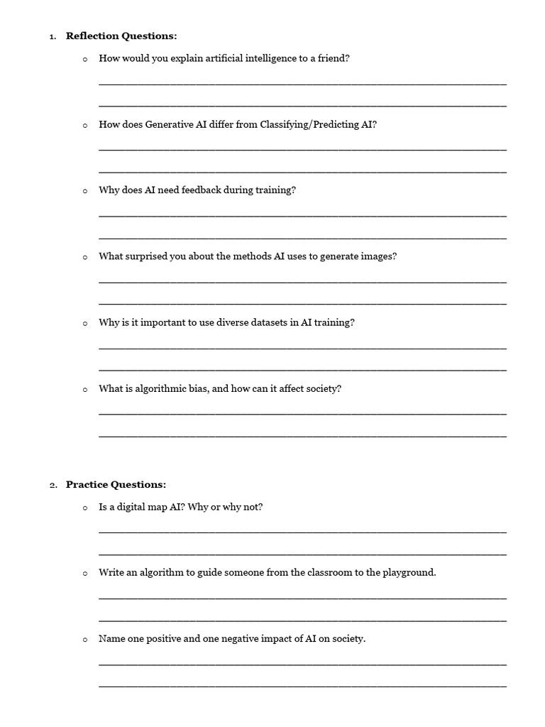 AI Practice Questions | PDF | Artificial Intelligence | Intelligence (AI) & Semantics