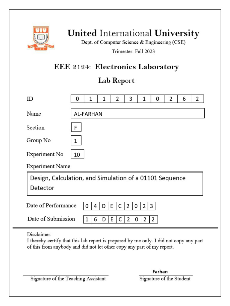 Lab Report DLD | PDF | Logic | Digital Electronics