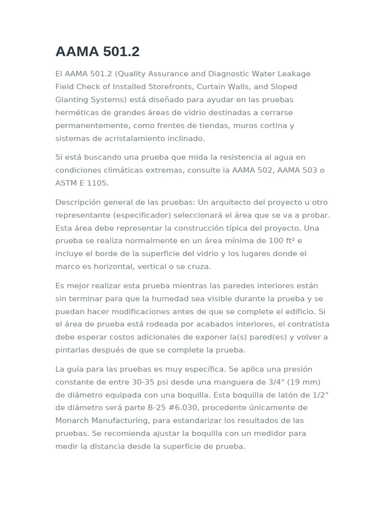 Norma AAMA 501 Explicación | PDF