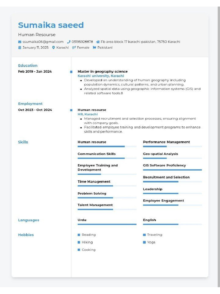 CV Sumaika Saeed | PDF