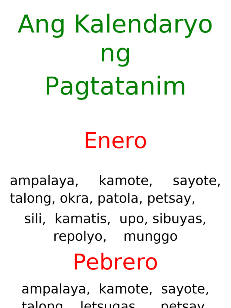 Ang Kalendaryo NG Pagtatanim 2 | PDF
