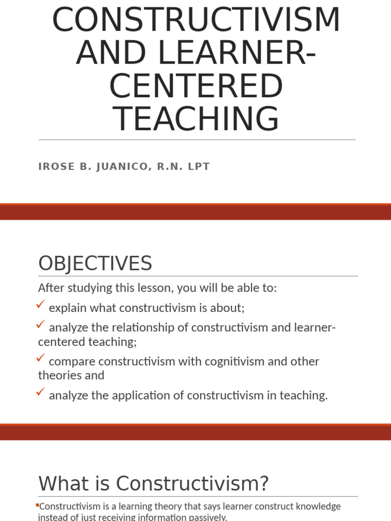Constructivism and Learner Centered Teaching | PDF | Constructivism (Philosophy Of Education ...
