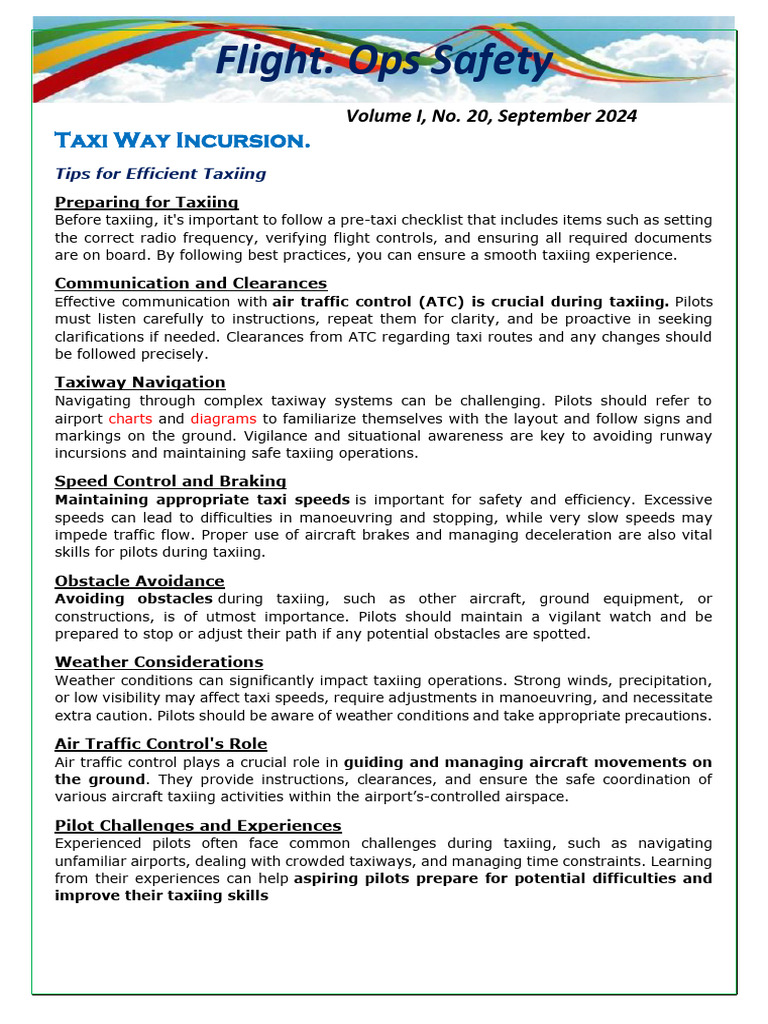 Safety Focus- Taxiway Incursion | PDF | Air Traffic Control | Airport