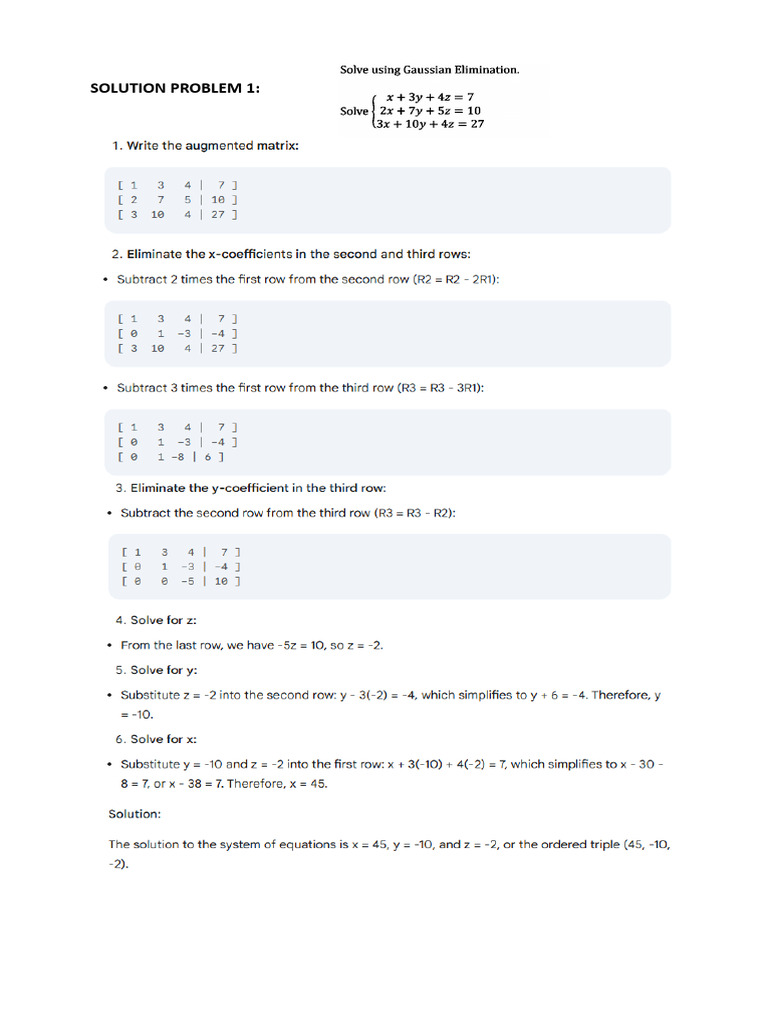 SOLUTION PROBLEM 1 | PDF