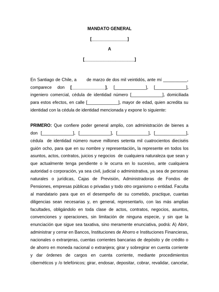 Mandato General | PDF | Bancos | Propiedad