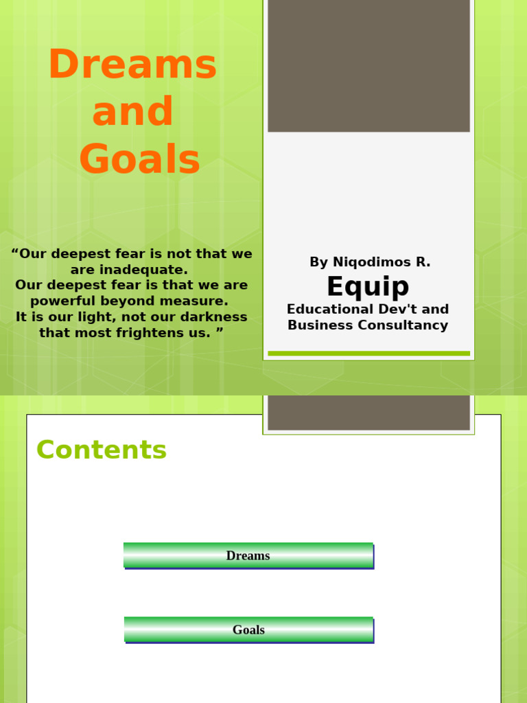 Dream & Goal Setting For School Admin-Niqo | PDF | Goal Setting ...