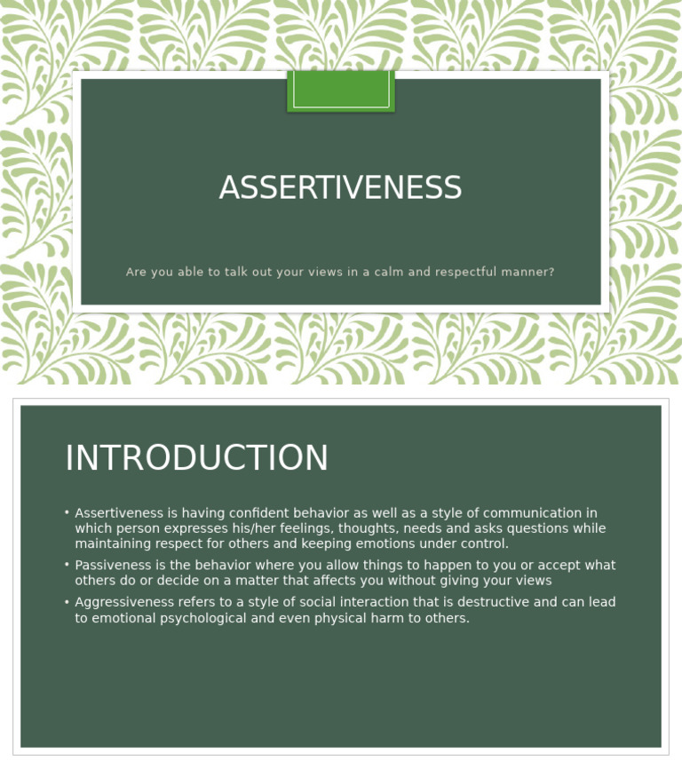 Assertiveness | PDF