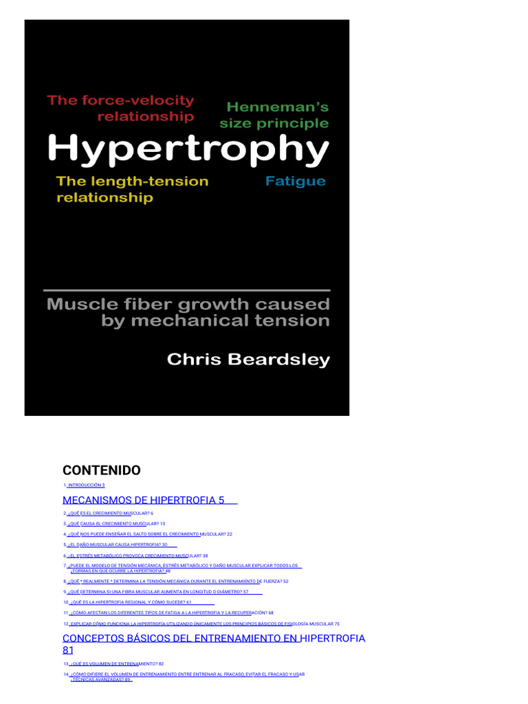 Hipertrofia Chris Beardsley | PDF | Músculo | Contracción muscular