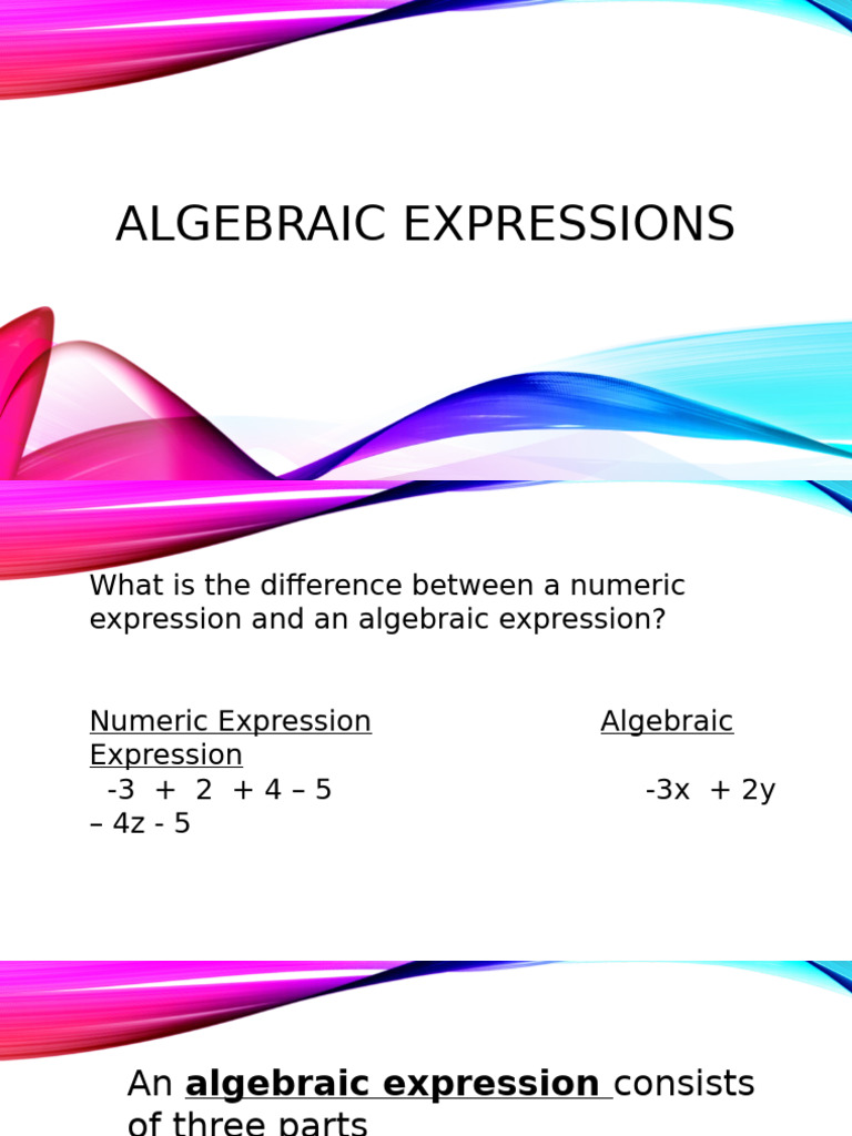Understanding Algebraic Expressions | PDF
