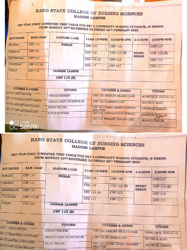 New Time Table | PDF