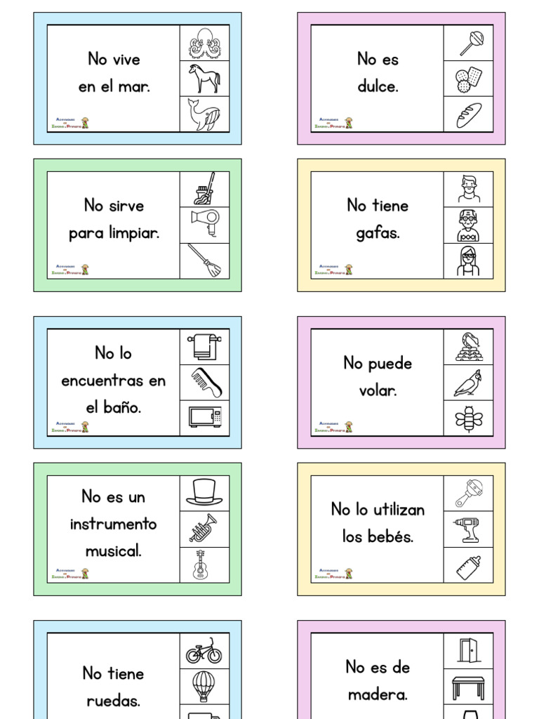 tarjetas-comprension-frases-negativas | PDF