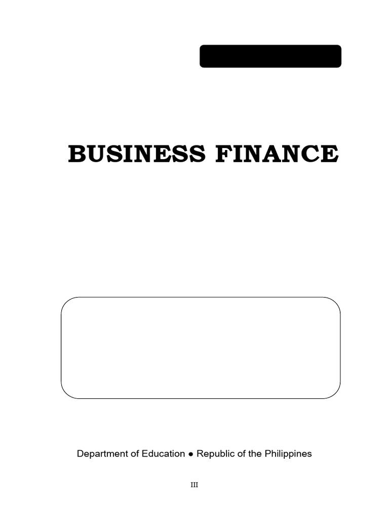 Business Finance Module 3 - Edited | PDF | Banks | Loans