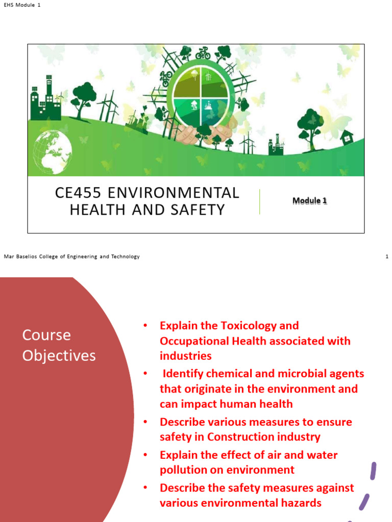 Ehs_First Module (1) | PDF | Occupational Safety And Health | Toxicology