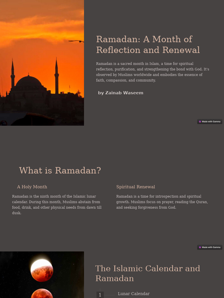 Ramadan A Month of Reflection and Renewal | PDF | Ramadan | Gratitude