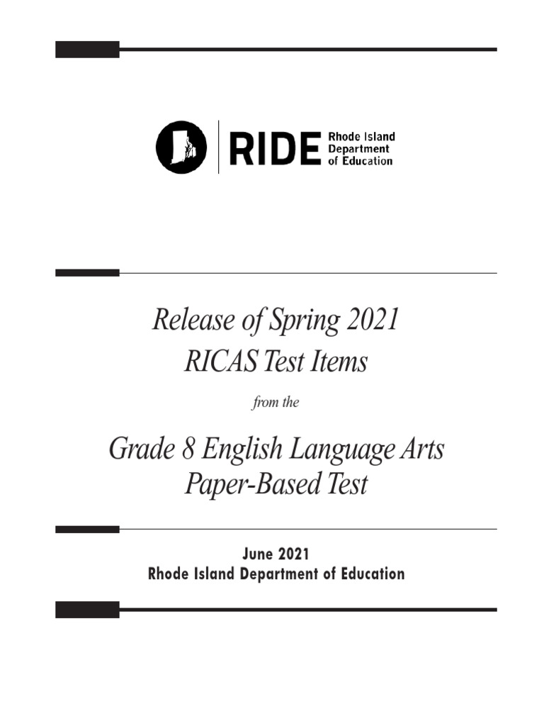 RICAS 2021 Gr8 ELA RID A | PDF