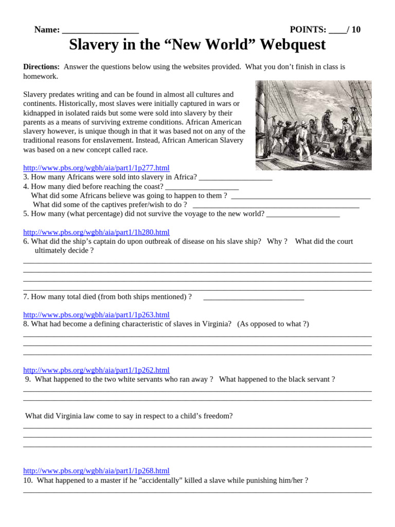 Slavery Webquest (Improved) | PDF | Slavery | Unfree Labour