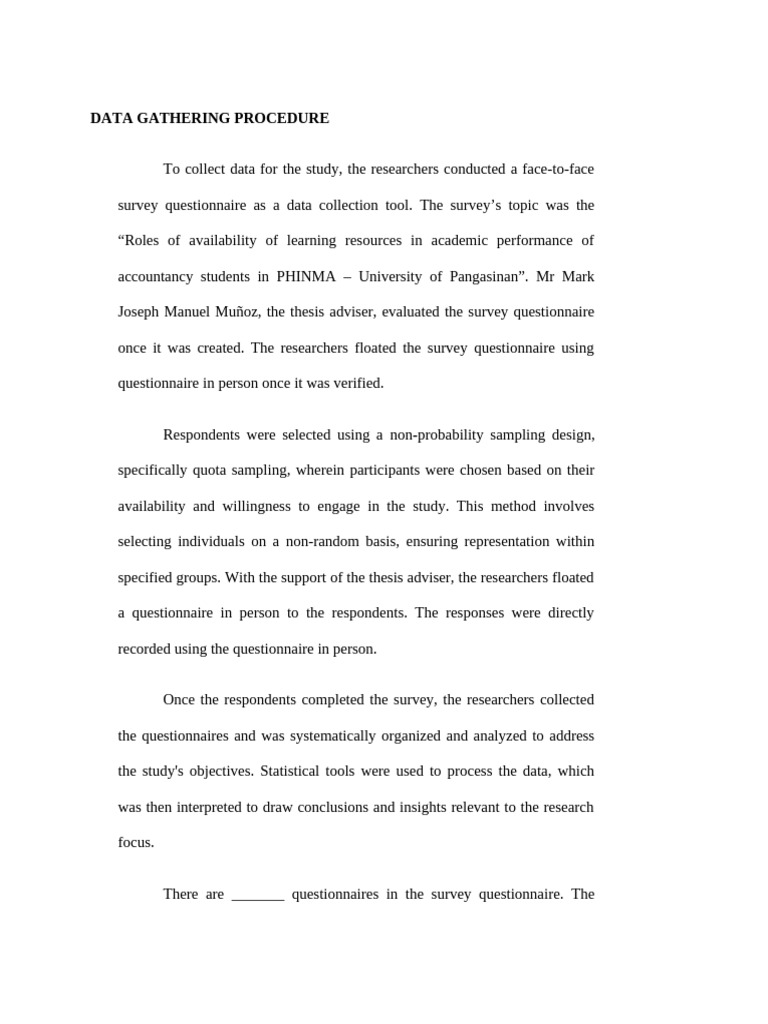 Data Gathering Procedure | PDF | Survey Methodology | Sampling (Statistics)