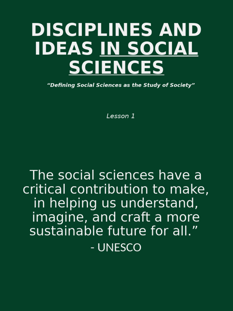 DISS - Lesson 1 | PDF | Social Sciences | Science