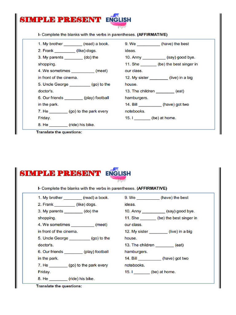 simple present 1 | PDF