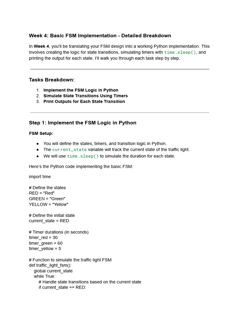 Traffic Light Controller Using Fsm Pdf Traffic Light Computer