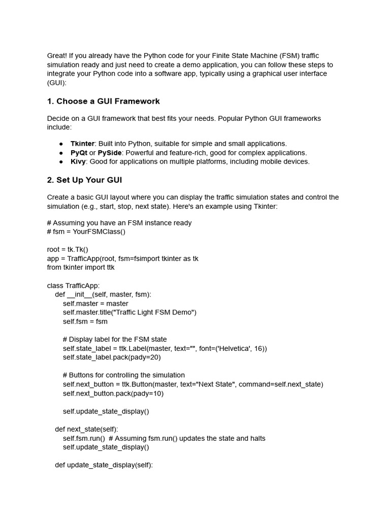 Traffic Light Controller Using FSM (7) | PDF | Graphical User Interfaces | Python (Programming ...