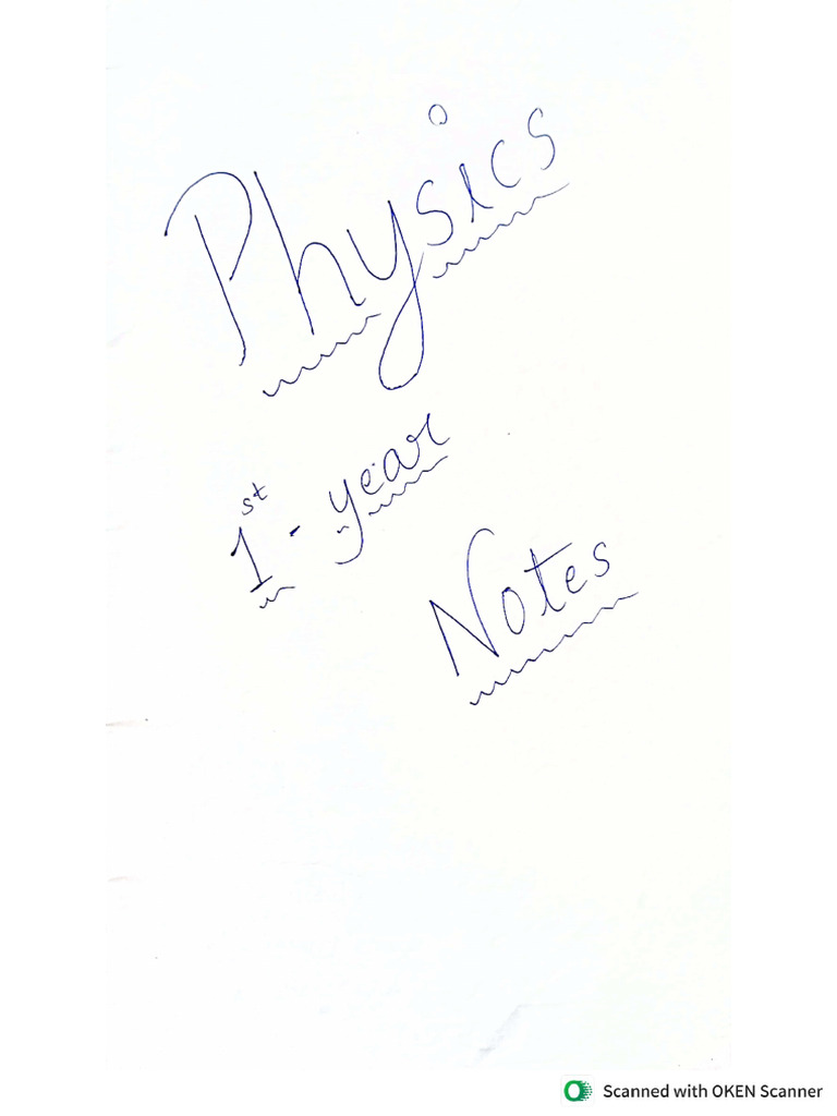 Physics First Year Notes by Srinivas Sir | PDF