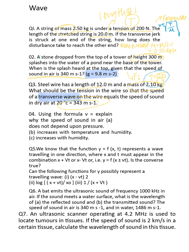 Numerical DPP 1 (Chapter Sound) | PDF | Waves | Sound