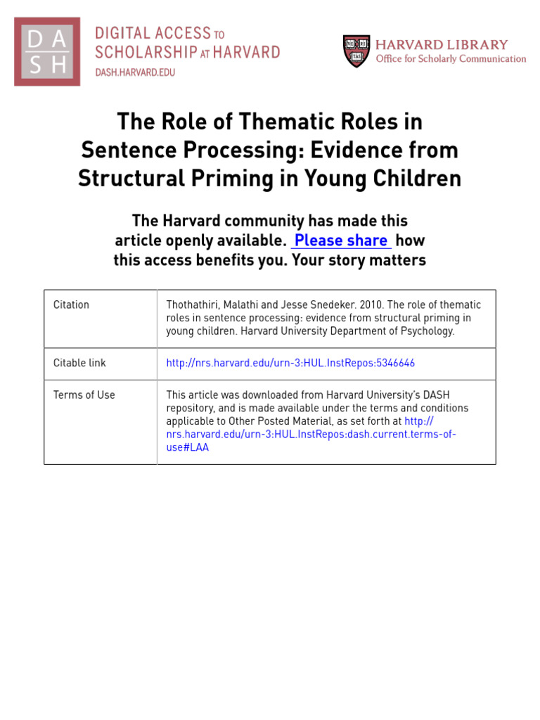 Themantic role | PDF | Syntax | Subject (Grammar)