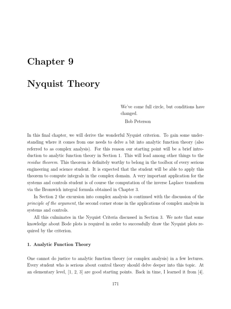 Understanding Nyquist Theory in Control Systems | PDF | Complex ...