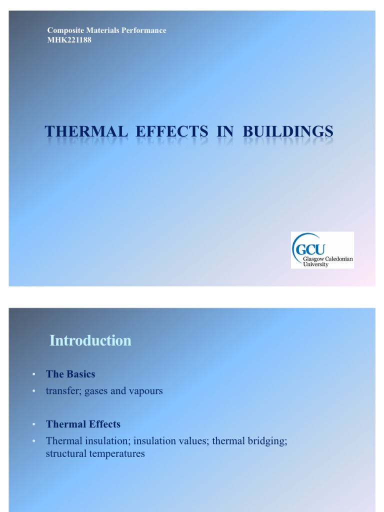 1 - Thermal Effects in Buildings | PDF | Heat Transfer | Thermal Insulation
