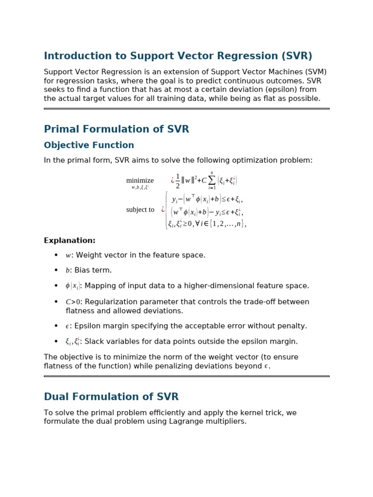 Introduction To Support Vector Regression (SVR) | PDF | Support Vector Machine | Regression Analysis
