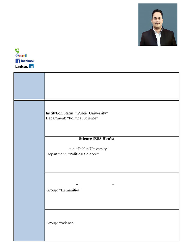 Resume format | PDF | Bangladesh