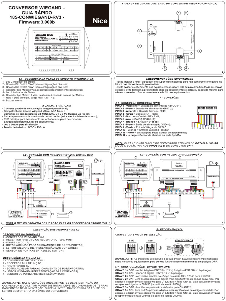 GUIA RAPIDO INTERFACE WIEGAND 485 CT Rev 01 | PDF | Relé | Conector ...