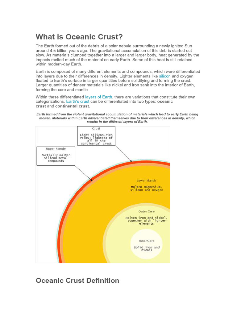 What is Oceanic Crust | PDF | Plate Tectonics | Crust (Geology)