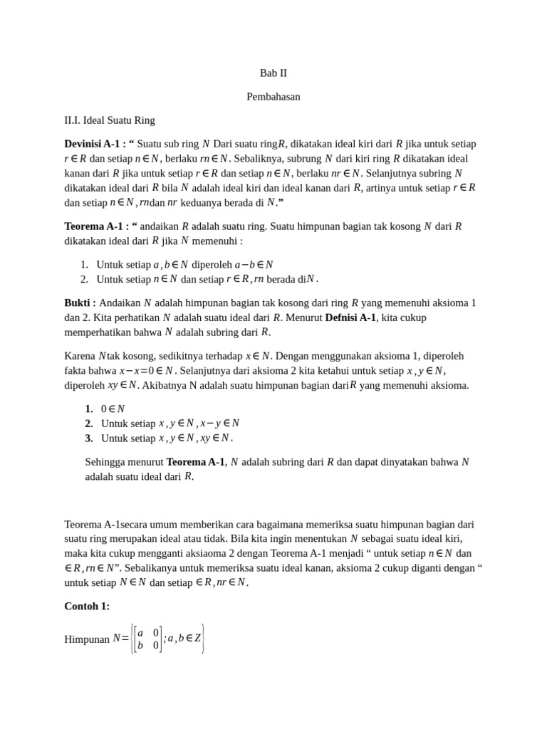 Ideal Ring | PDF