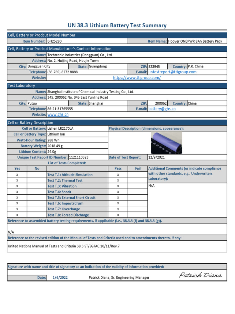 8amp Battery Test Report | PDF | Lithium Ion Battery | Energy Storage
