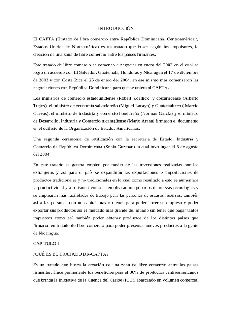 ANALISIS CAFTA | PDF | Economias | Comercio