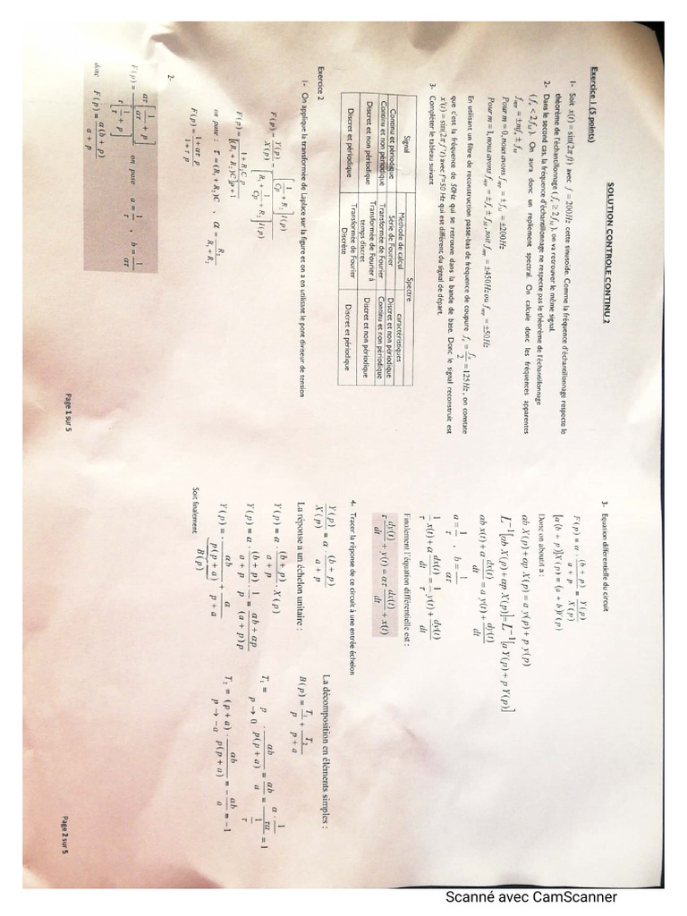 Correction CC Traitement Analogique Du Signal | PDF