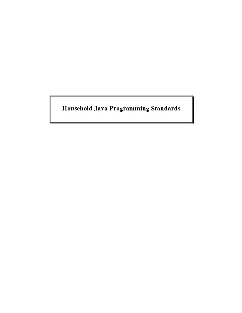 Household Java Programming Standards | Download Free PDF | Control Flow ...